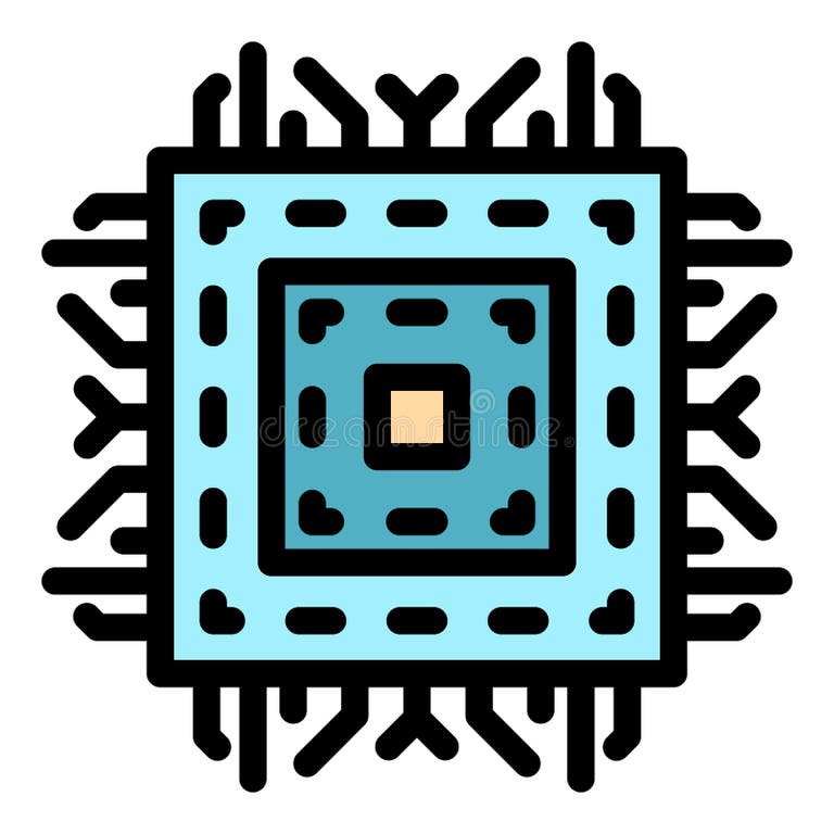 Component Processor Icon Color Outline Vector Stock Vector ...