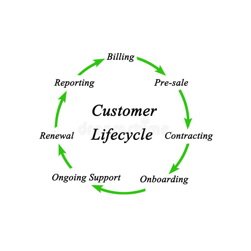 Componentes Del Ciclo De Vida Del Cliente Imagen de archivo - Imagen de ...