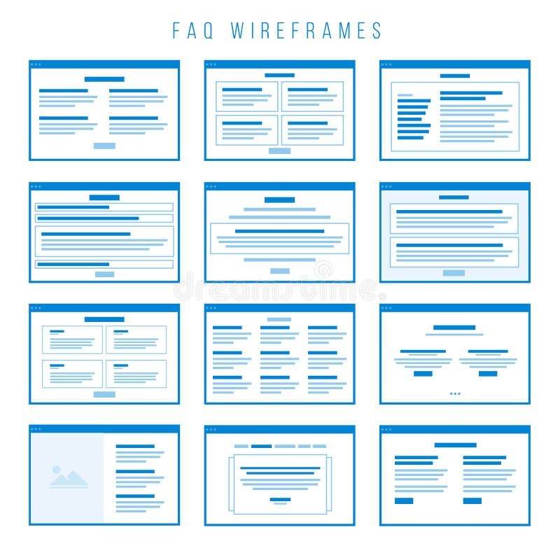 Componentes Del FAQ Wireframe Para Los Prototipos Constructivos ...
