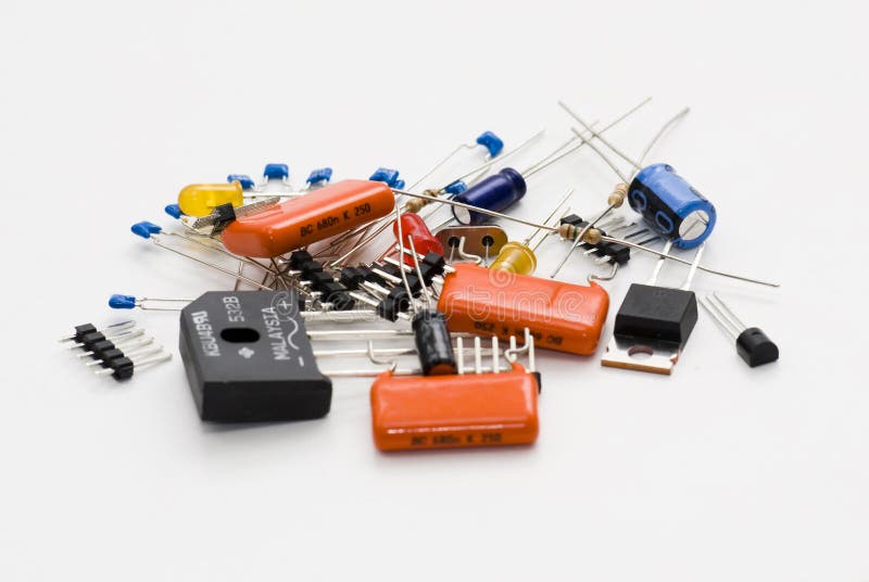 Componentes electrónicos foto de archivo. Imagen de resistencia - 3628322