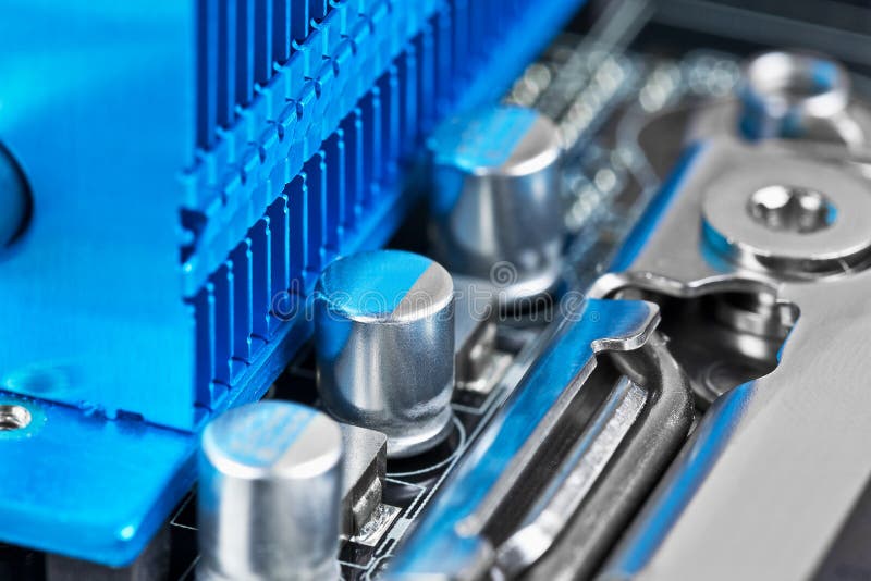 Componenti Di Elettronica Dell'incavo Sul Mainboard Del Computer Del PC ...