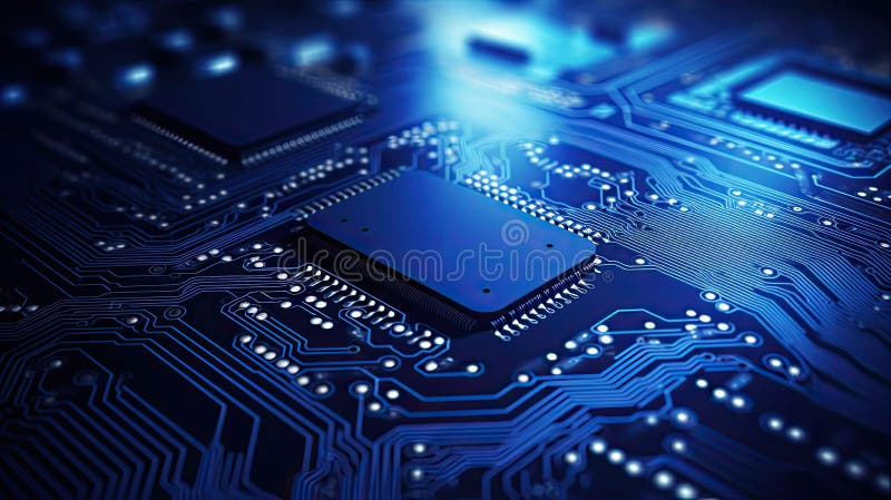 Components Blue Computer Technology Background Stock Illustration ...