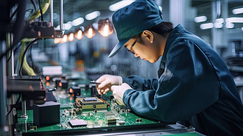 Components Board Electronics Factory Stock Illustration - Illustration ...