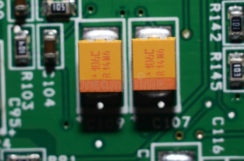 Old Dusty Circuit Board with Electronic Components Close-up Stock Photo ...