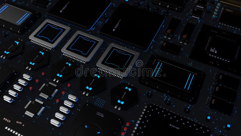 Components of Quantum Computer Parts . Stock Illustration ...