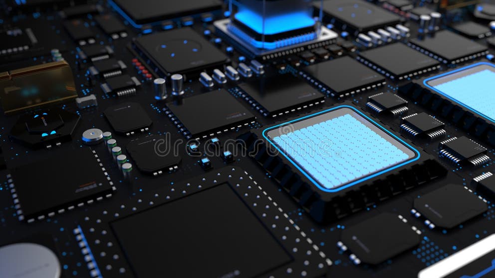 Components of Quantum Computer Parts . Stock Illustration ...