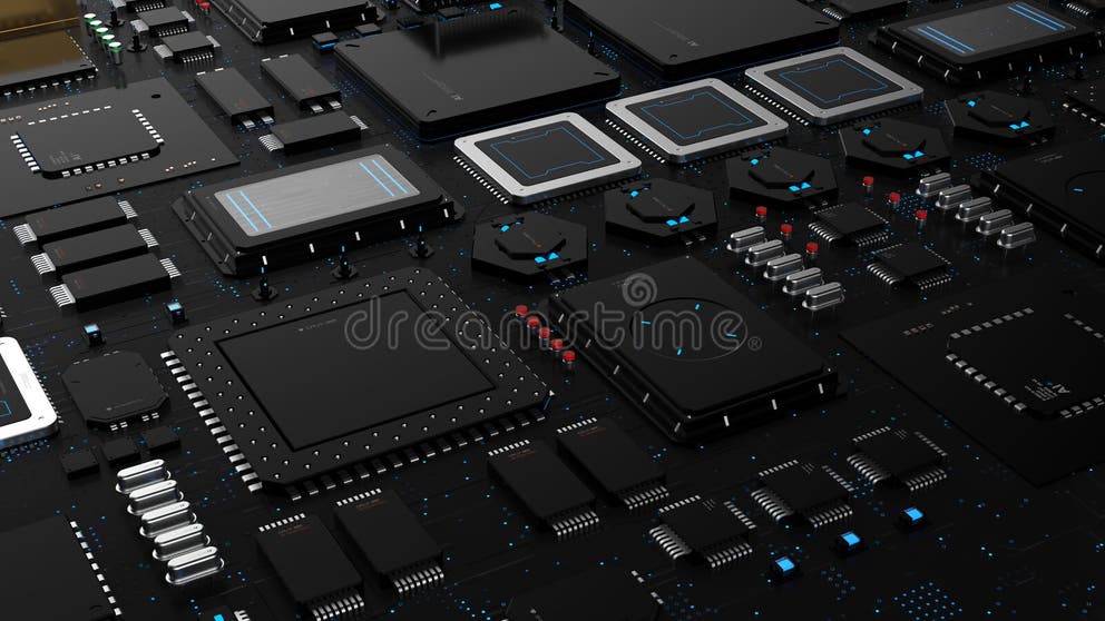 Components of Quantum Computer Parts . Stock Illustration ...