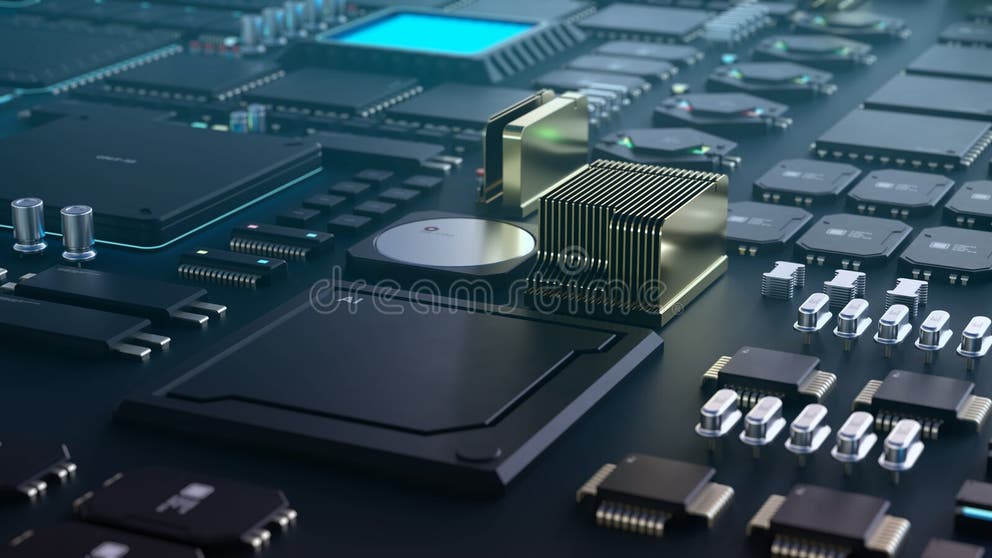 Components of Quantum Computer Parts . Stock Illustration ...