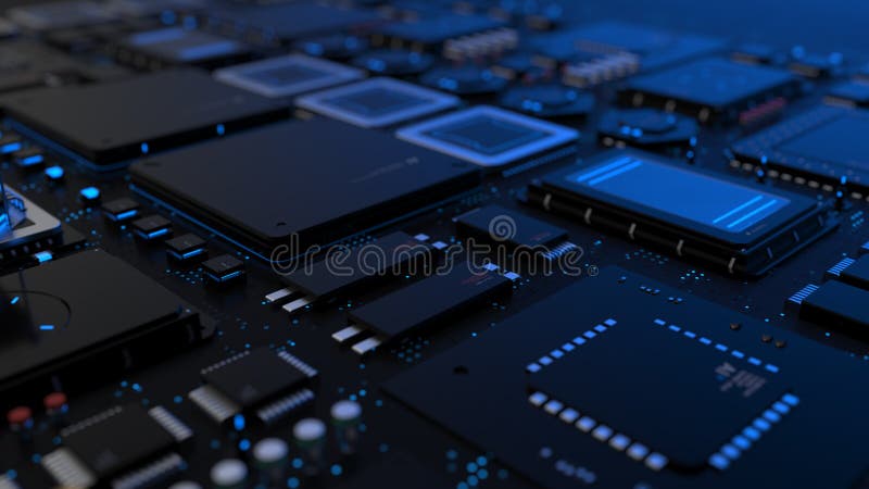 Components of Quantum Computer Parts . Stock Illustration ...