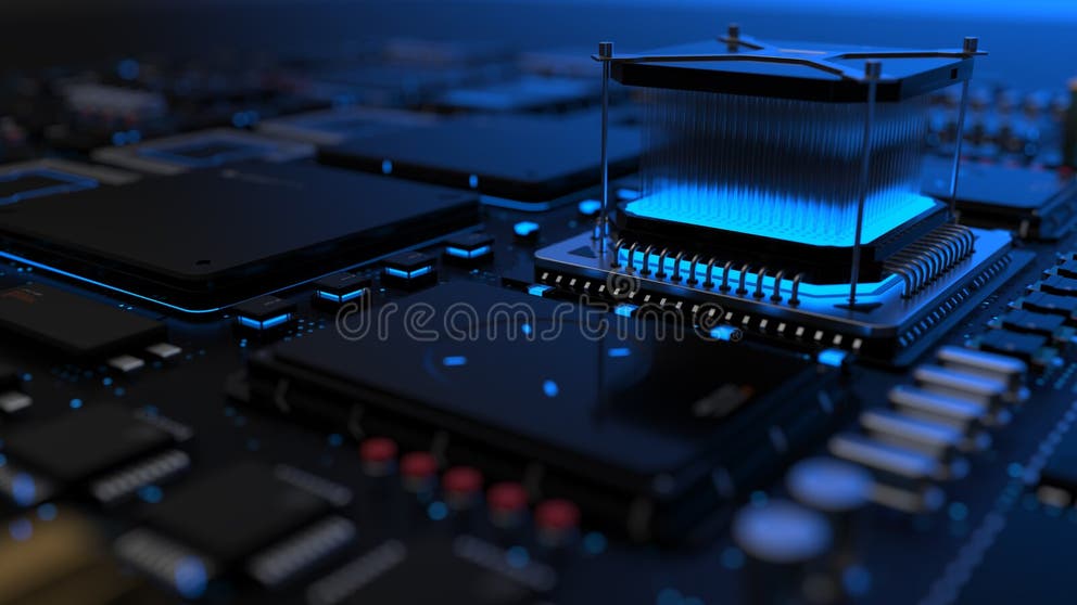 Components of Quantum Computer Parts . Stock Illustration ...