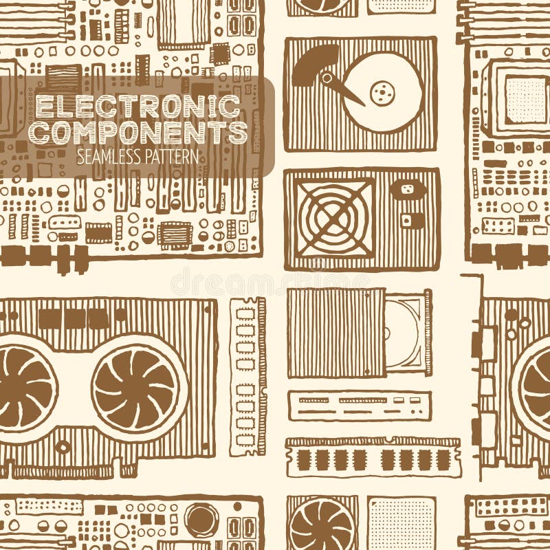 Components of Desktop Computer Stock Vector - Illustration of decor ...