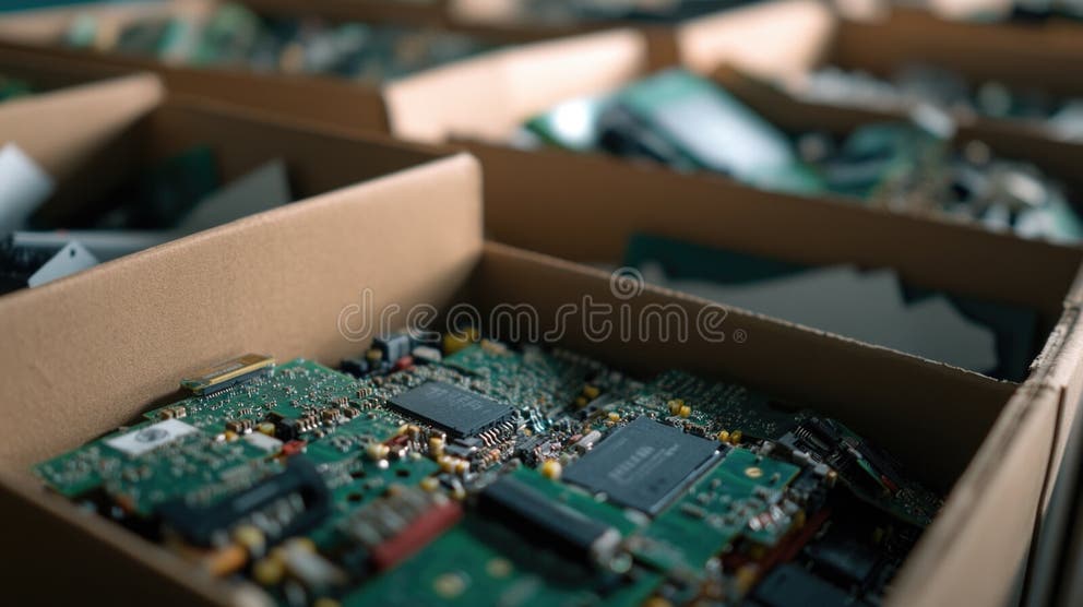 Components and Devices Packed in a Box, Ideal for Tech-related Concepts ...
