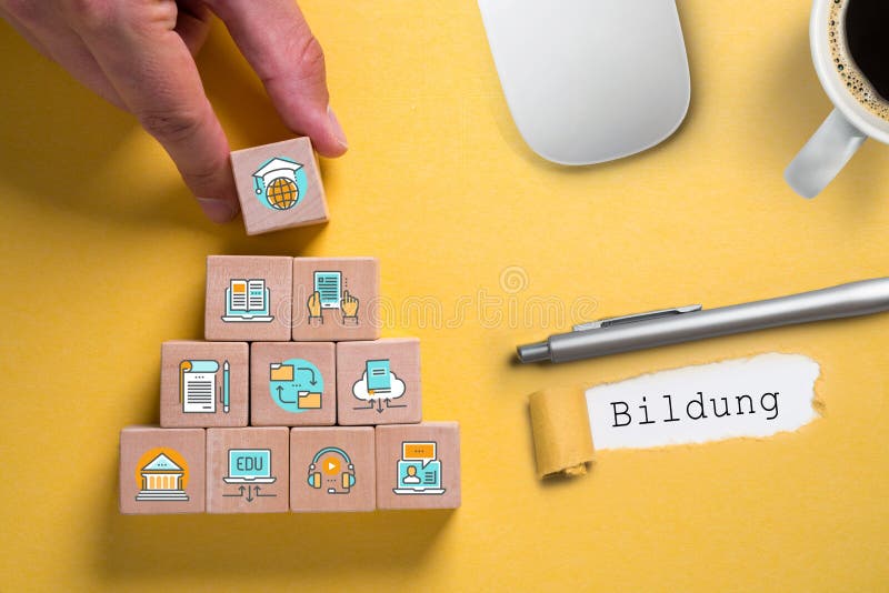 Components of Digital Learning As Icons on Cubes and the Words Stock ...