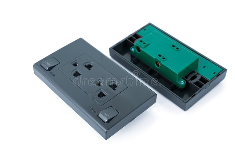 Components Inside Bottom and Top of a Black Electrical Connector Plugs ...