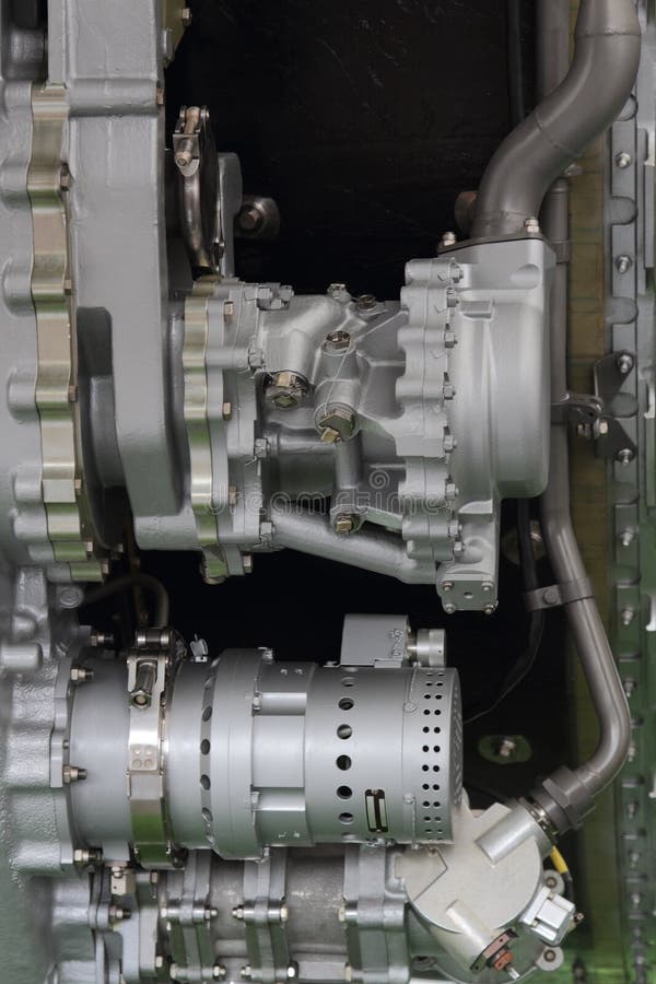 Components of a Modern Turbofan Engine. Stock Image - Image of pipe ...