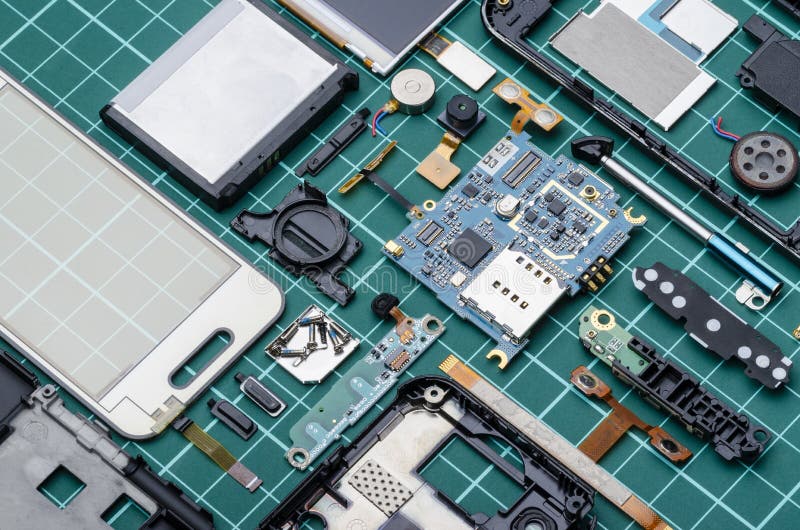 Components of Old Mobile Phone Close-up Stock Image - Image of phone ...