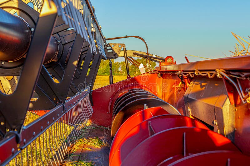 Components and Parts of the Combine Close-up Stock Photo - Image of ...