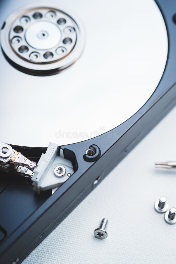 Components for PC. Open Hard Disk Storage Stock Image - Image of close ...