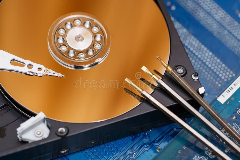 Components for PC. Open Hard Disk Storage Stock Image - Image of macro ...