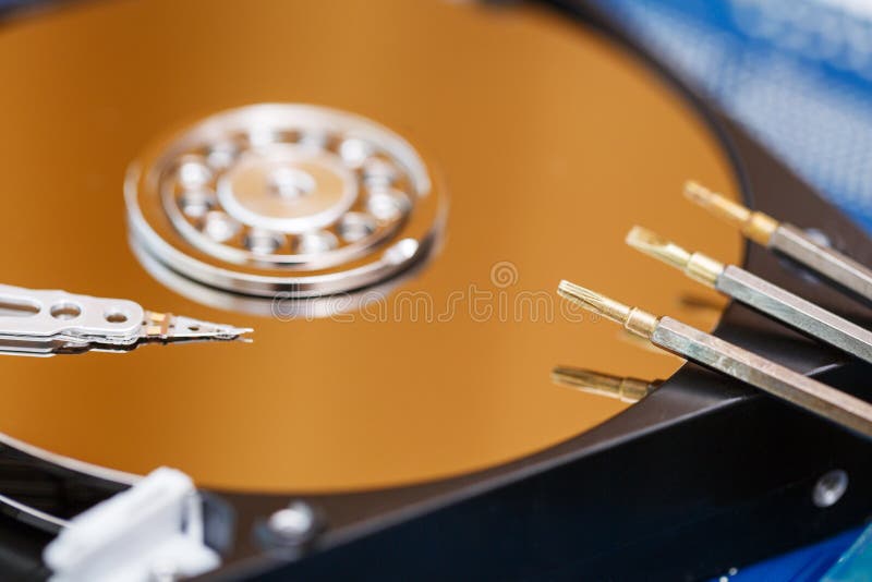 Components for PC. Open Hard Disk Storage Stock Image - Image of server ...