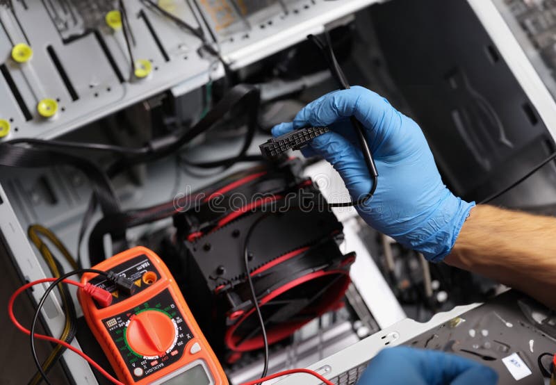 Components for Personal Computer and Tester To Check Work Stock Photo ...