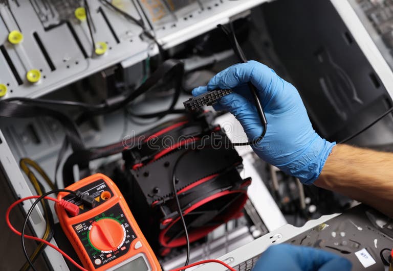 Components for Personal Computer and Tester To Check Work Stock Photo ...