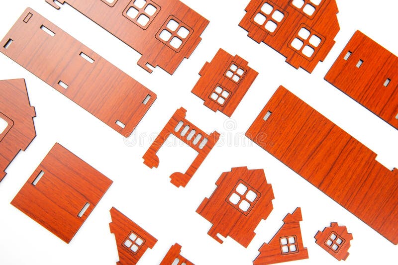 Components of a Prefabricated Model House. Construction of Architecture ...