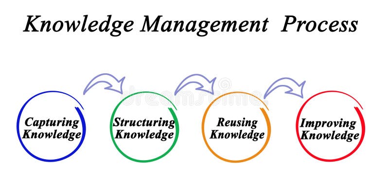 Process of Knowledge Management Stock Illustration - Illustration of ...