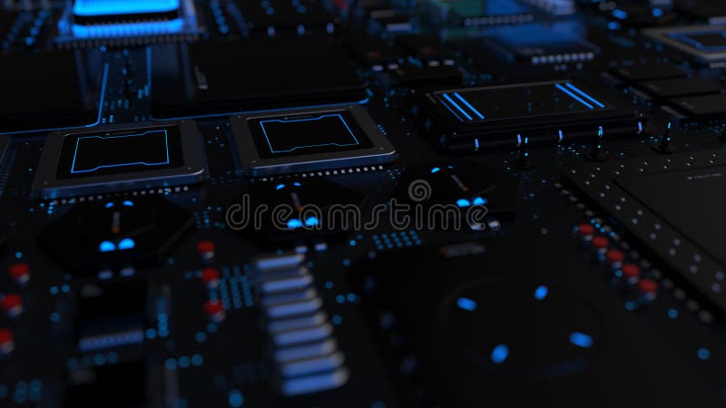 Components of Quantum Computer Parts . Stock Illustration ...