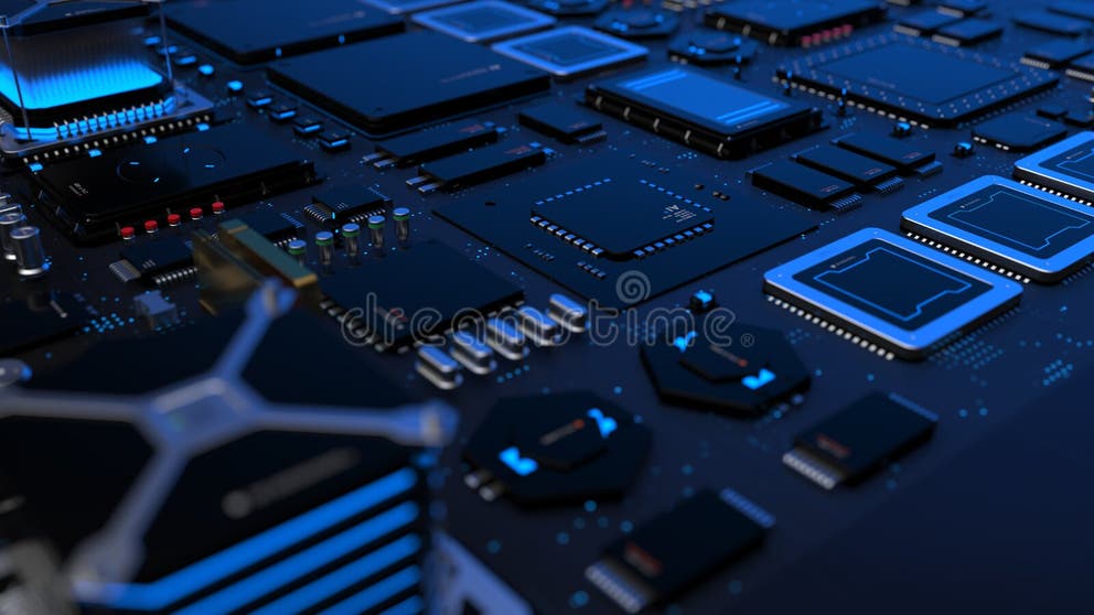 Components of Quantum Computer Parts . Stock Illustration ...