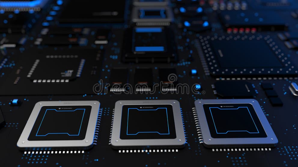 Components of Quantum Computer Parts . Stock Illustration ...