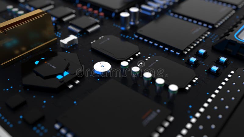 Components of Quantum Computer Parts . Stock Illustration ...