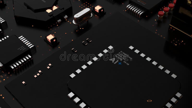 Components of Quantum Computer Parts . Stock Illustration ...