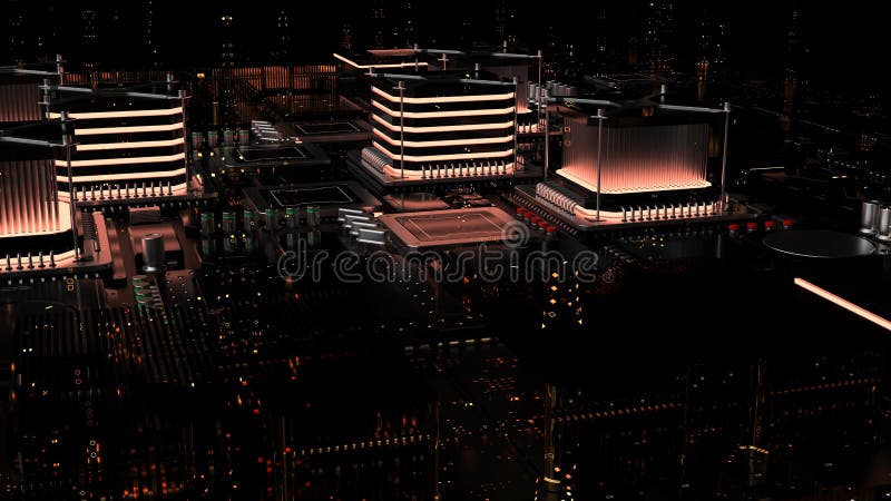 Components of Quantum Computer Parts . Stock Illustration ...