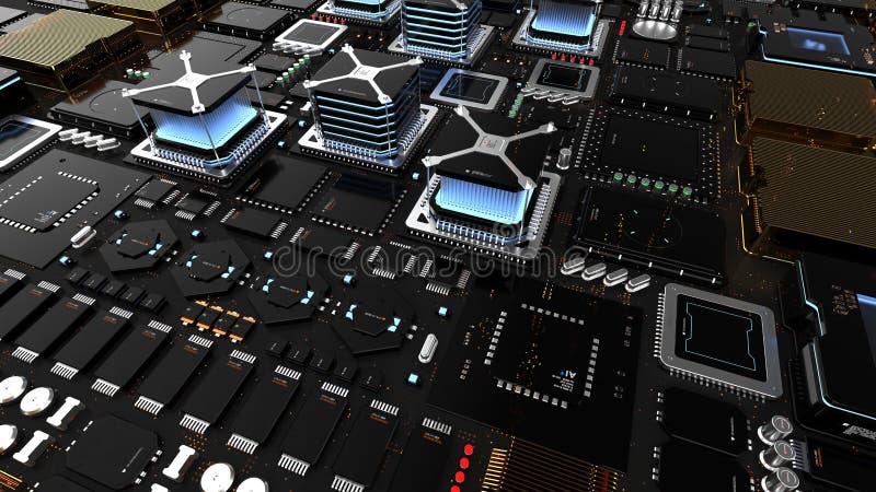 Components of Quantum Computer Parts . Stock Photo - Image of ...