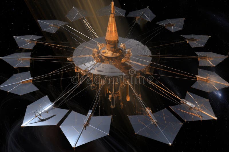 Components of Solar Sail Propulsion System Laid Out Stock Illustration ...