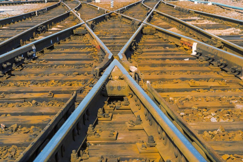 Components and System of Sleepers and Rails Stock Image - Image of ...