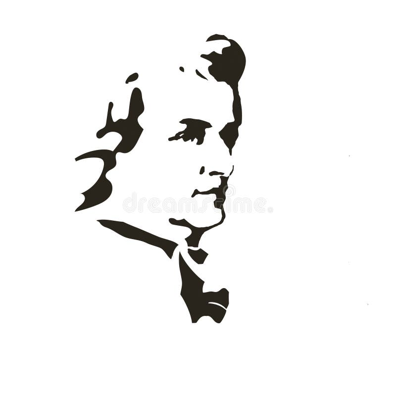 Componist Wolfgang Amadeus Mozart Vector Portret Vector Illustratie ...