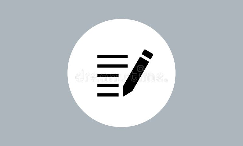 Compose Document Contract Write Icon. File Sign Note with Pencil Vector ...