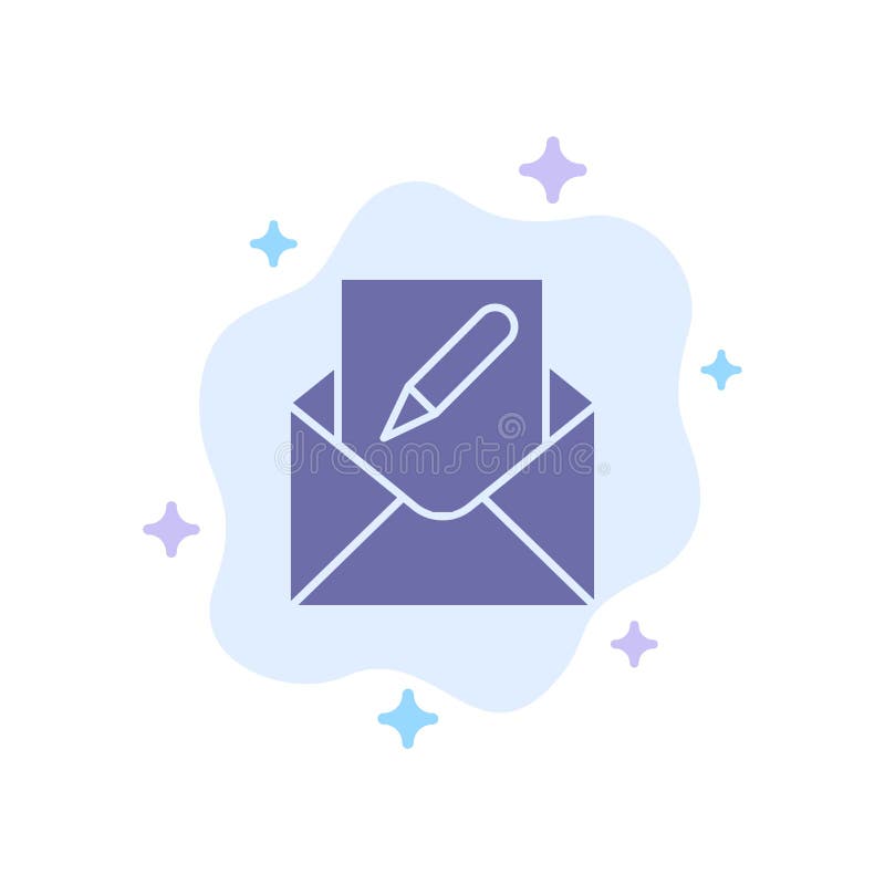 Compose, Edit, Email, Envelope, Mail Blue Icon on Abstract Cloud ...