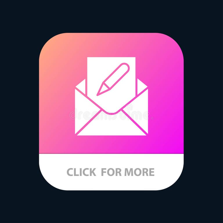 Compose, Edit, Email, Envelope, Mail Mobile App Button. Android and IOS ...