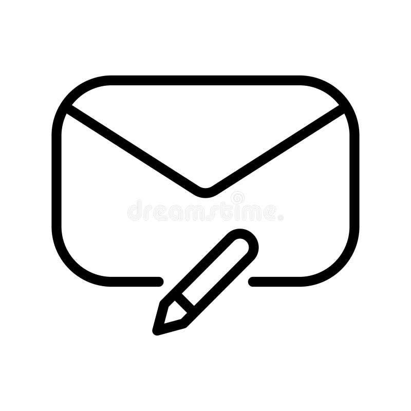 Compose email icon stock vector. Illustration of vector - 224440182