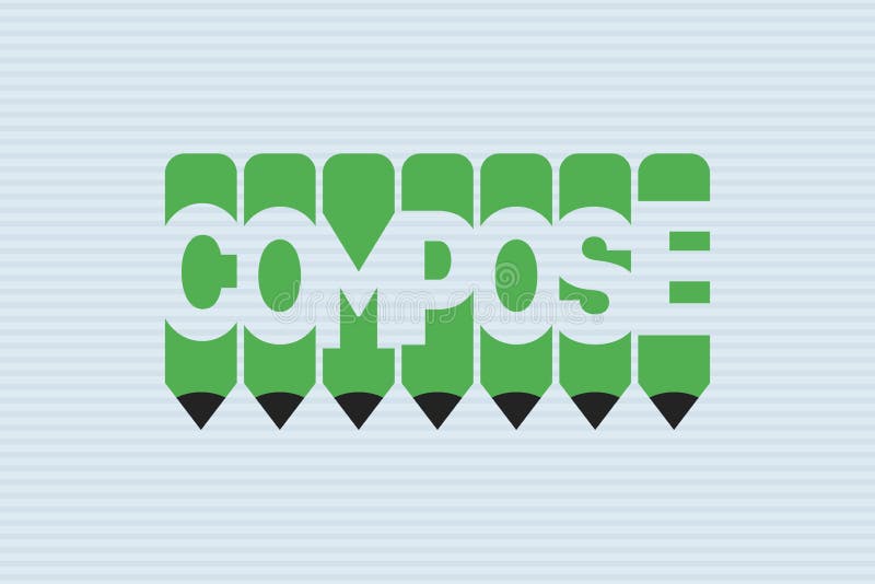 Compose Text with Pen Symbol Creative Ideas Design. Compose Typography ...