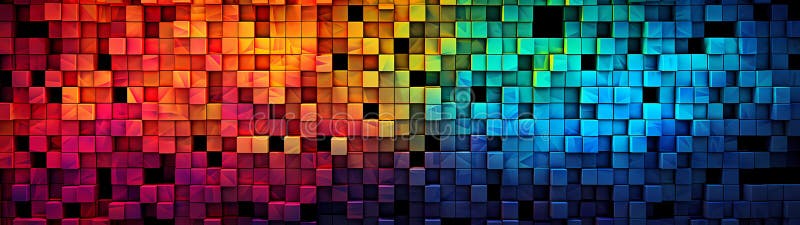 Ultra-wide Canvas of a Mesmerizing Pixelated Pattern Stock Illustration ...