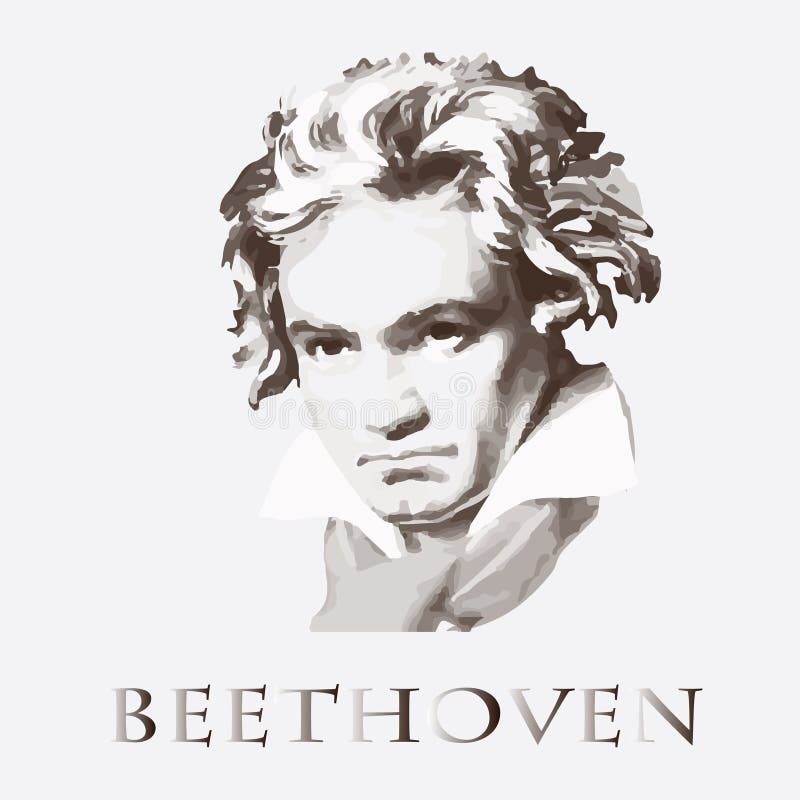 Composer Ludwig Van Beethoven. Vector Portrait Stock Vector ...