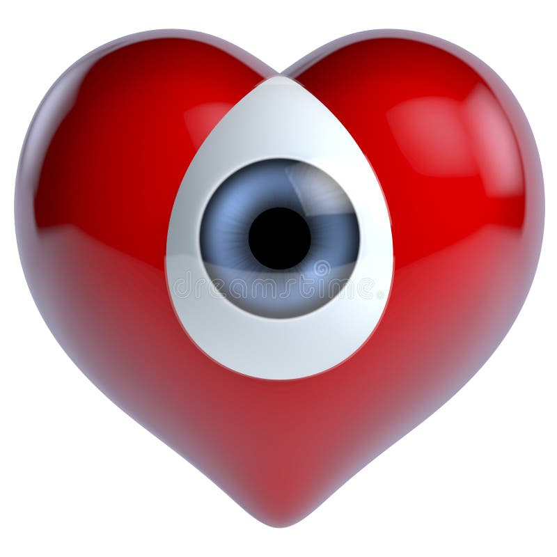 Corazón Con El Ojo Que Mira Fijamente Ilustración del Vector ...