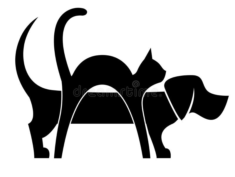 Gato y perro, vector ilustración del vector. Ilustración de veterinario ...