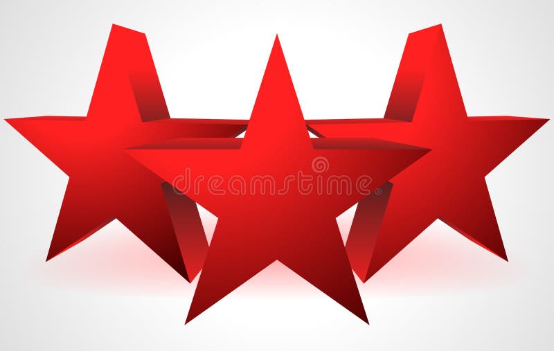Composición Hecha De 3 Estrellas Rojas 3D Ilustración del Vector ...