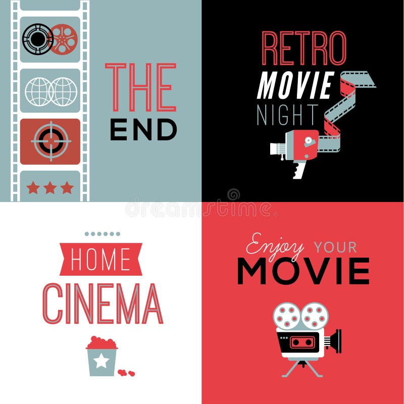 Composiciones Del Cine Con El Texto Ilustración del Vector ...