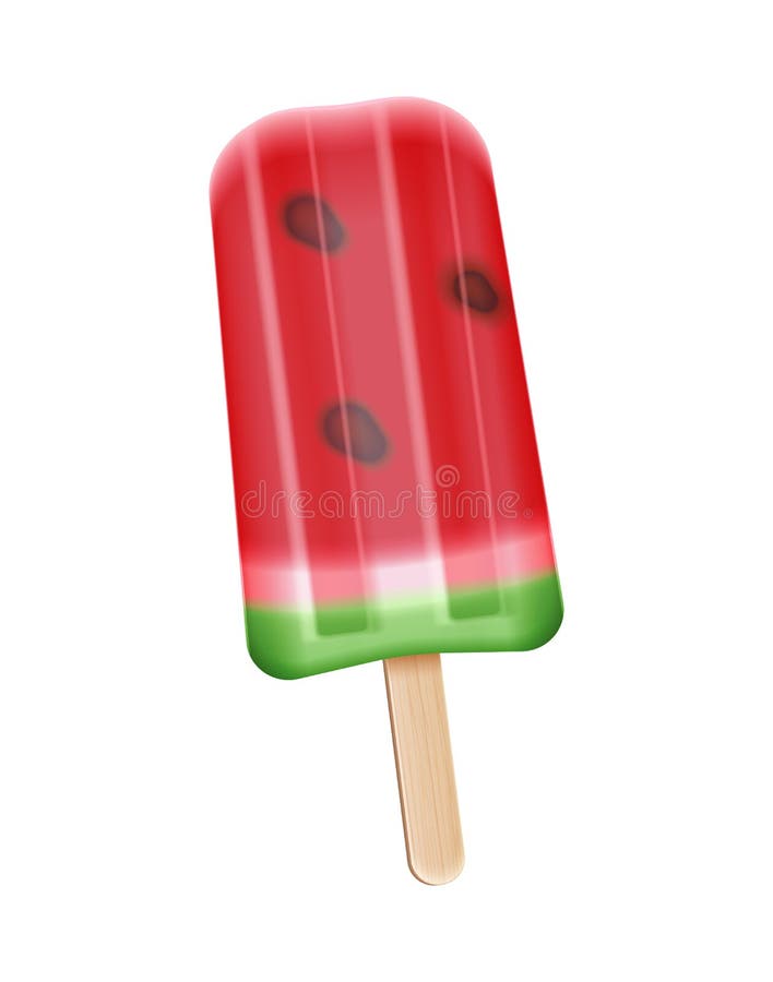 Composición De Icecream Popsicas De Sandía Ilustración Del Vector Ilustración De Elementos
